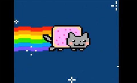 Chú mèo Nyan và 'dấu chân' cầu vồng