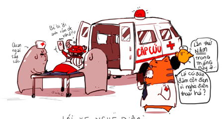 Tranh vẽ ATGT siêu nhắng của cựu Amser