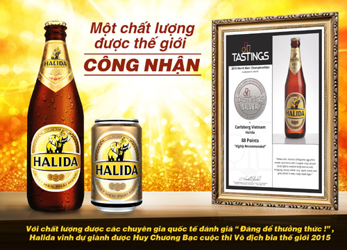 Halida đoạt giải Á quân Chất lượng Bia Thế giới 2015